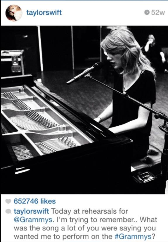 Taylor Swift Instagram Piano