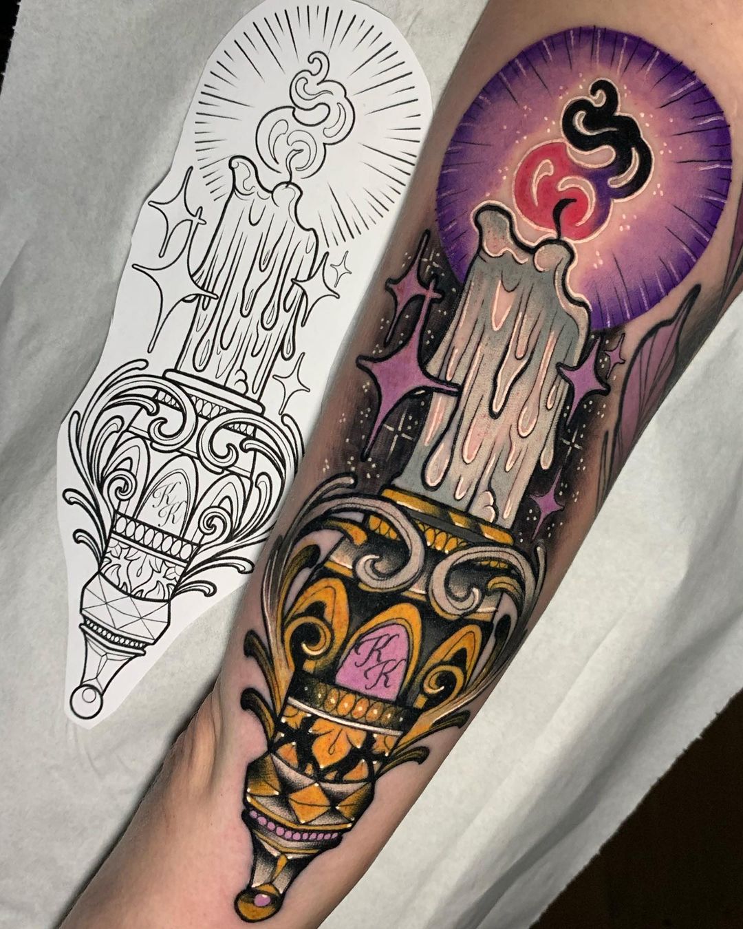 Traditional Candle Tattoo Arm New School Candle Tattoo By Illsynapse