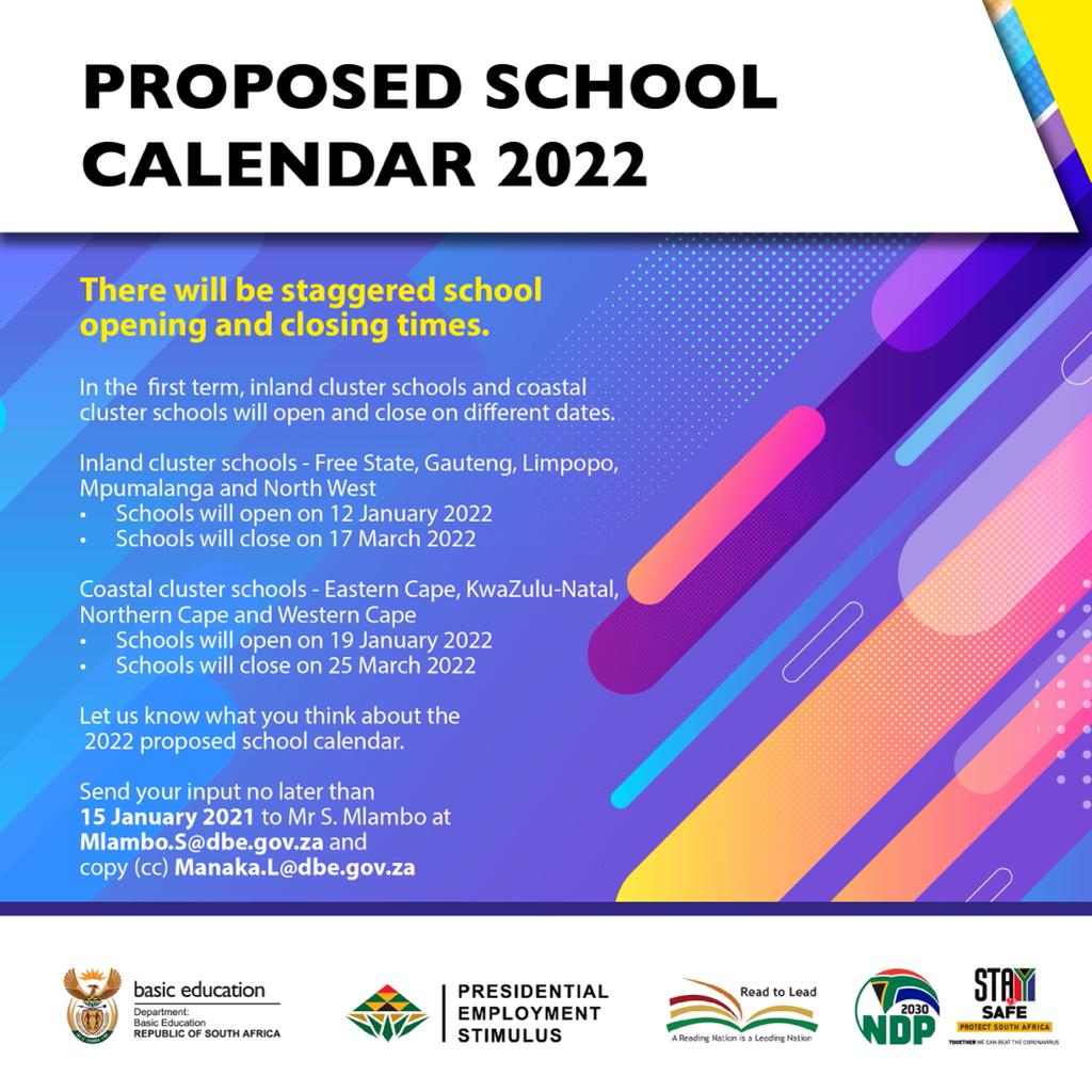 Dep Basic Education On Twitter Proposed School Calendar 2022 There dep-basic-education-on-twitter-proposed-school-calendar-2022-there