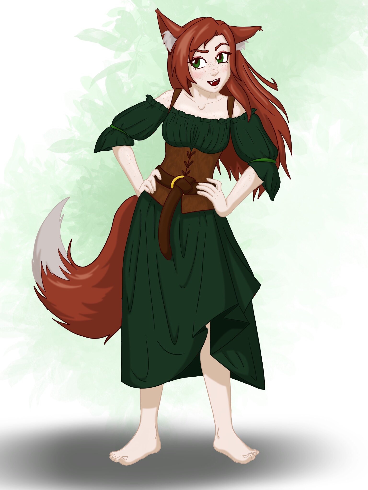 Half Girl Half Fox Drawing