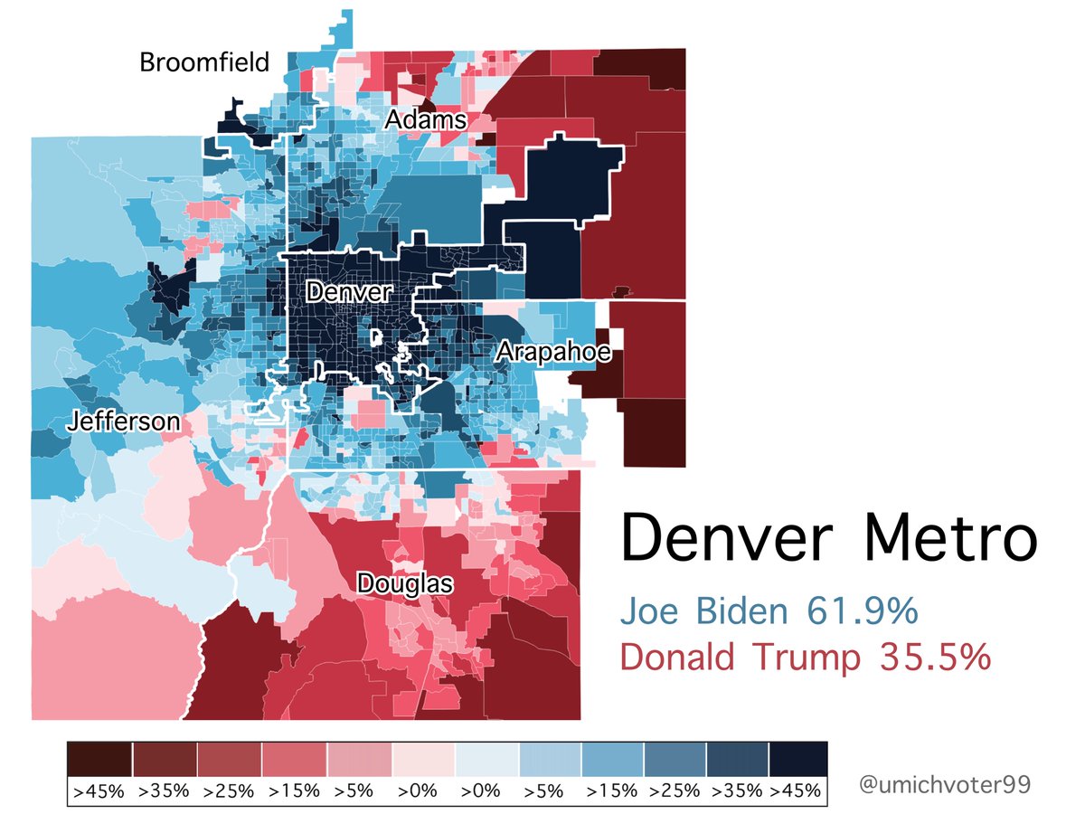 Denver Metro counties 2020 : r/USElectionMaps
