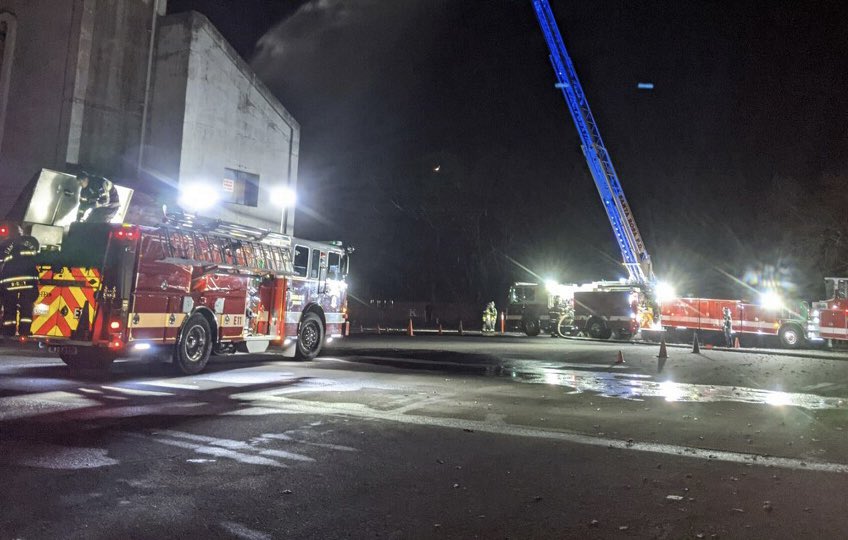 Fire Trucks Responding At Night