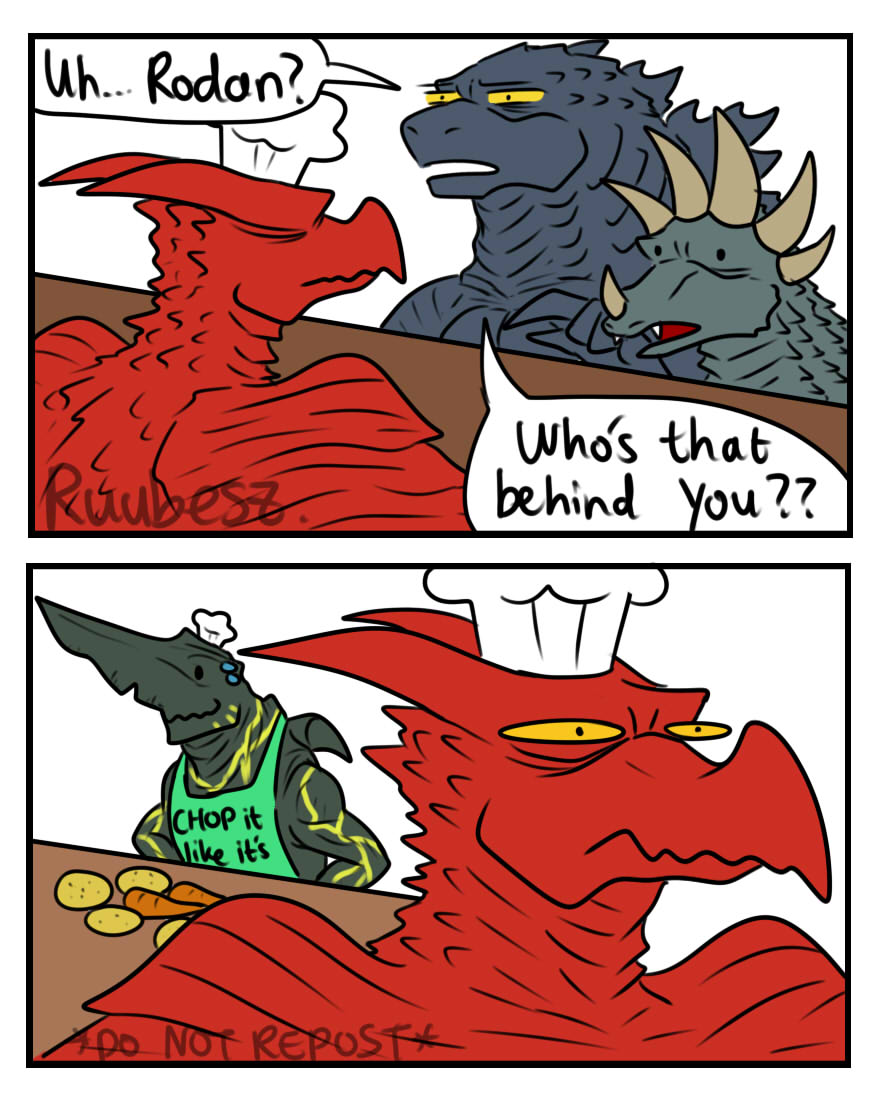 「Meet Rodan's new assistant, Knifehead the slicer #Godzilla #」Ruubesz ...