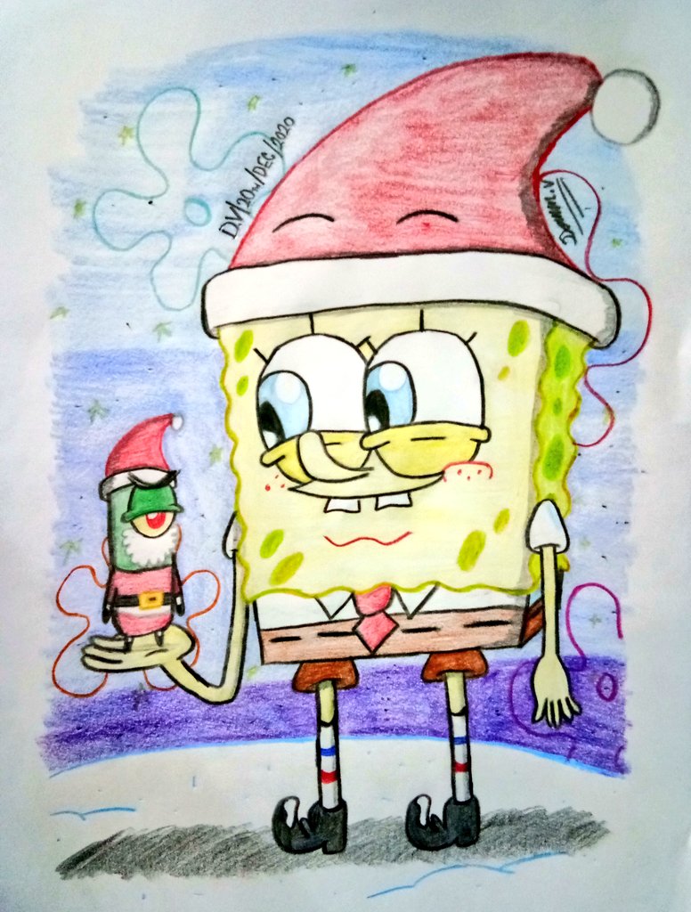 Spongebob Christmas Drawings