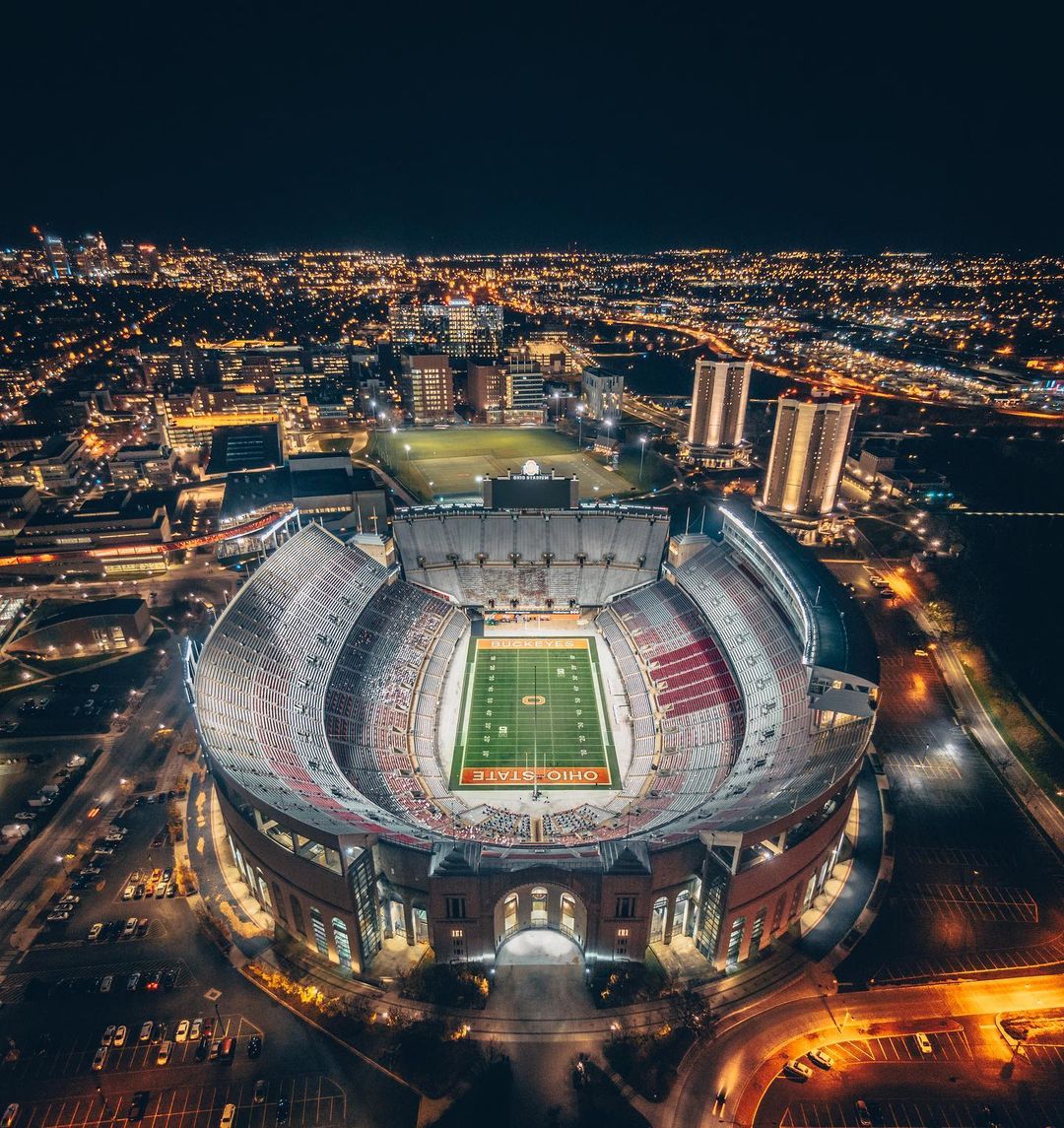 Ohio State Football Stadium At Night