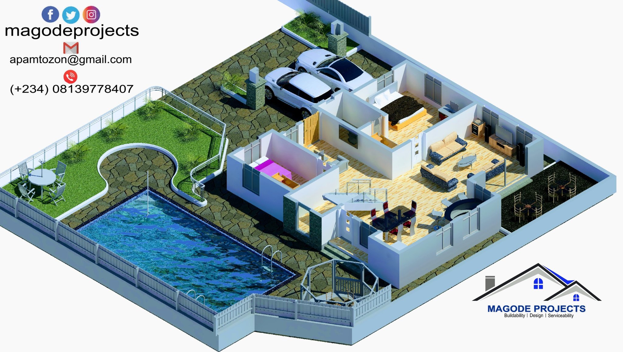 Villa House Plans 3d