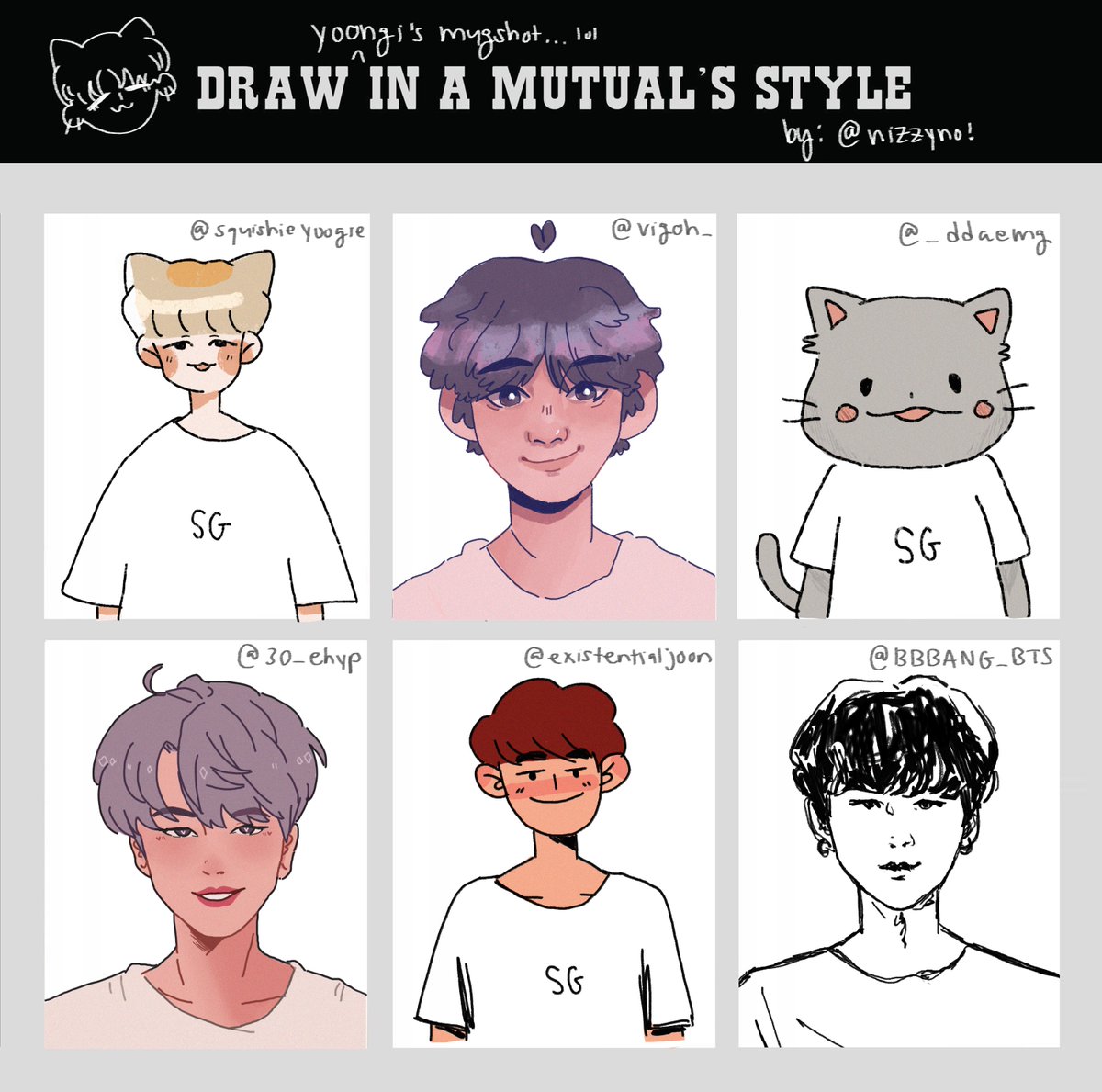 「tried drawing yoongi in some of my moots」|nizzy⁷ (ia)の漫画