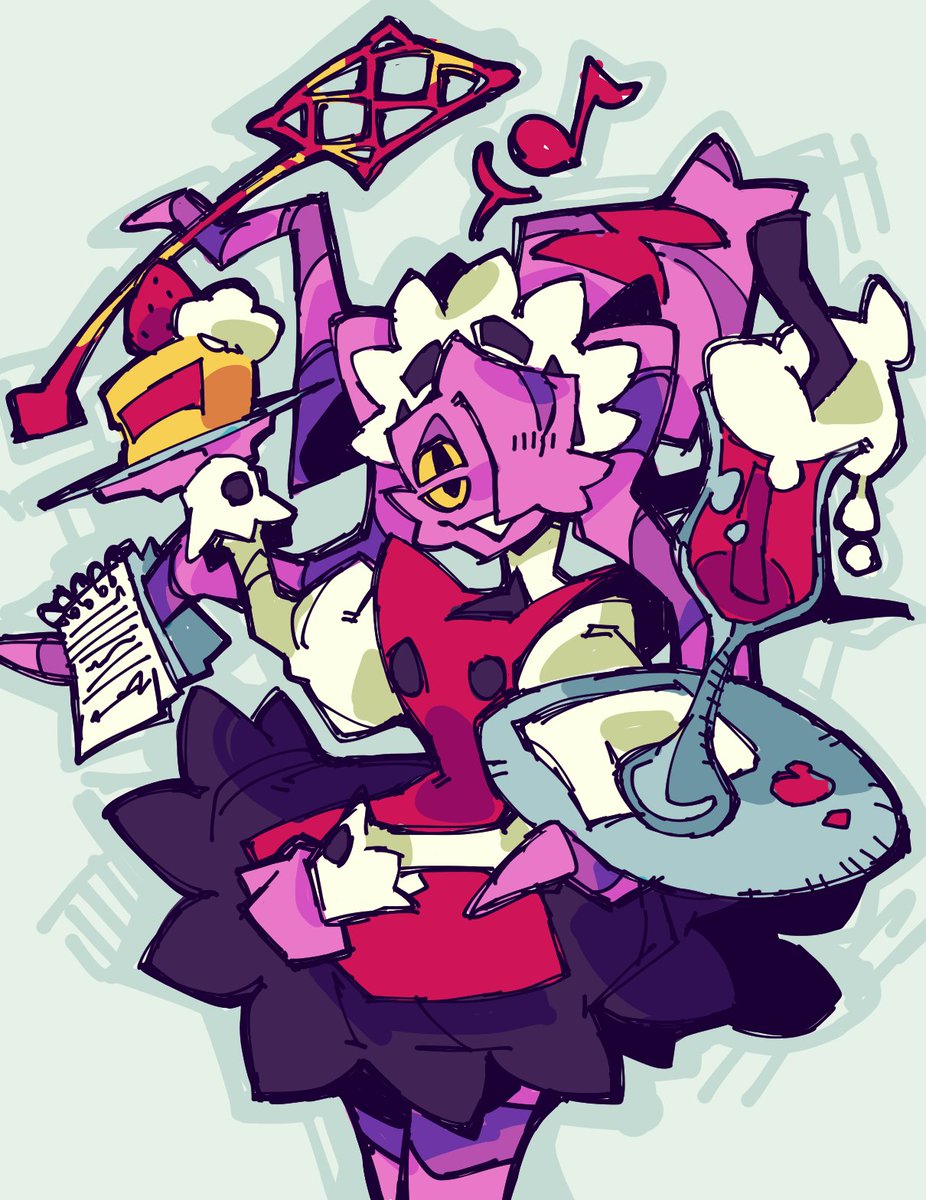 「colored a messy sketch of my spider maid」|THE NOODLEのイラスト