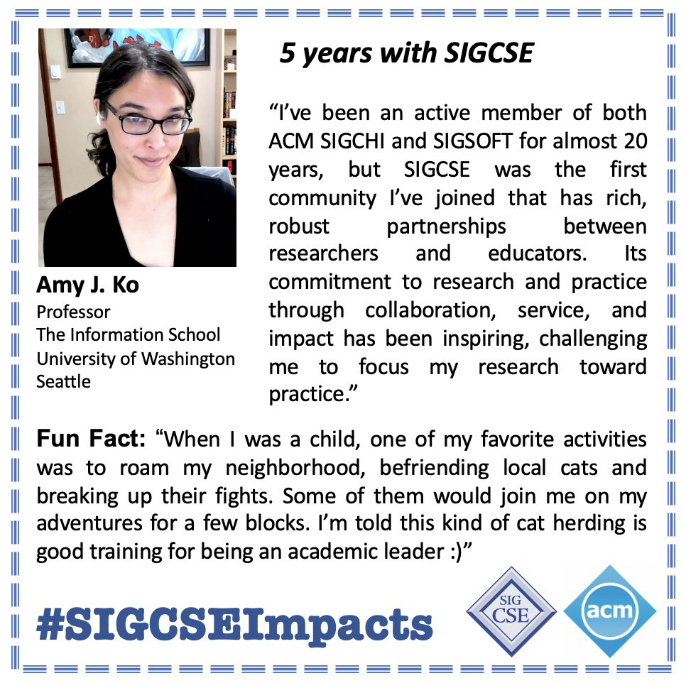 ACM SIGCSE on Twitter: "#SIGCSEImpacts, #Jan2021, ⁦@amyjko⁩…