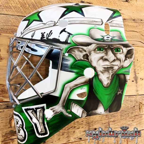 A Dallas Stars goalie mask. Anton Khudobin’s nickname is “Dobby” : r ...