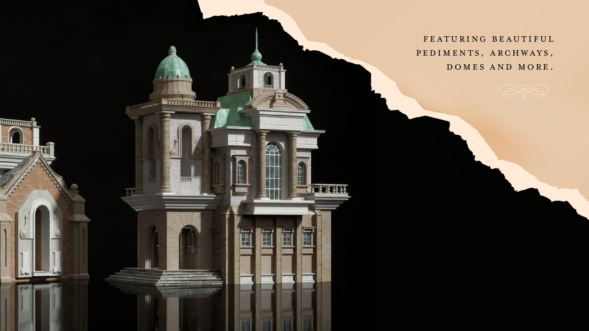 KitBash3D on Twitter: "Colonial borrows from the traditions of Palladian and Regency ...