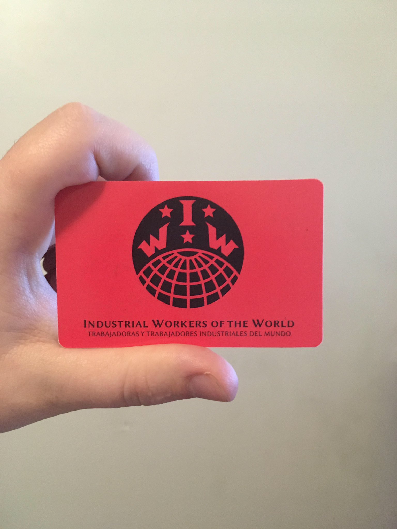 Industrial Workers Of The World Membership Card
