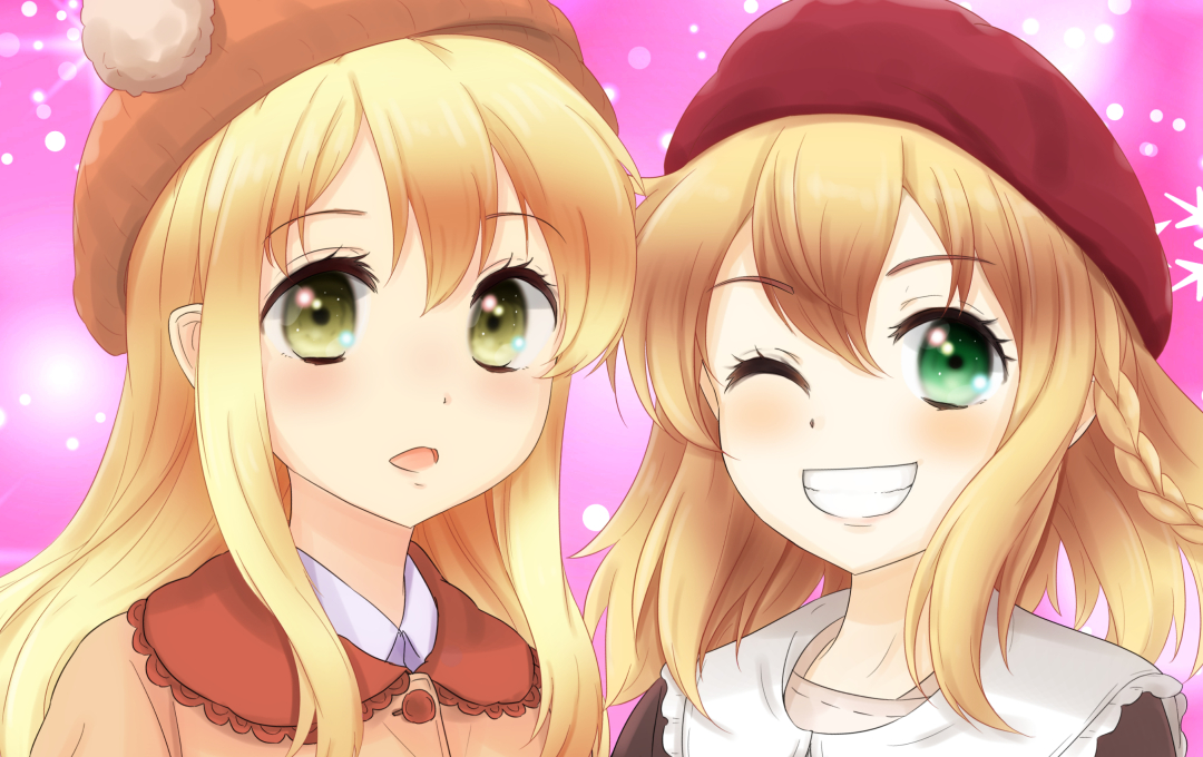 ノエル「グリモア イヴちゃんとノエルちゃんのクリスマスデートです可愛らしく描けた」ていなのイラスト