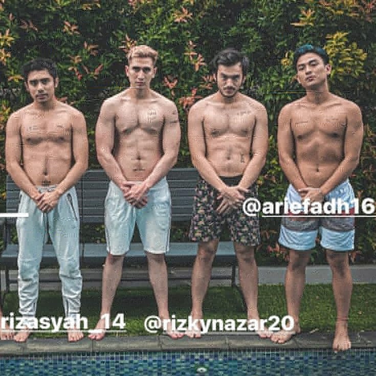 MRVVIP on Twitter: "Riza Syah, Verrell Bramasta, Rizky Nazar, and Arief Fadillah shirtless pool ...