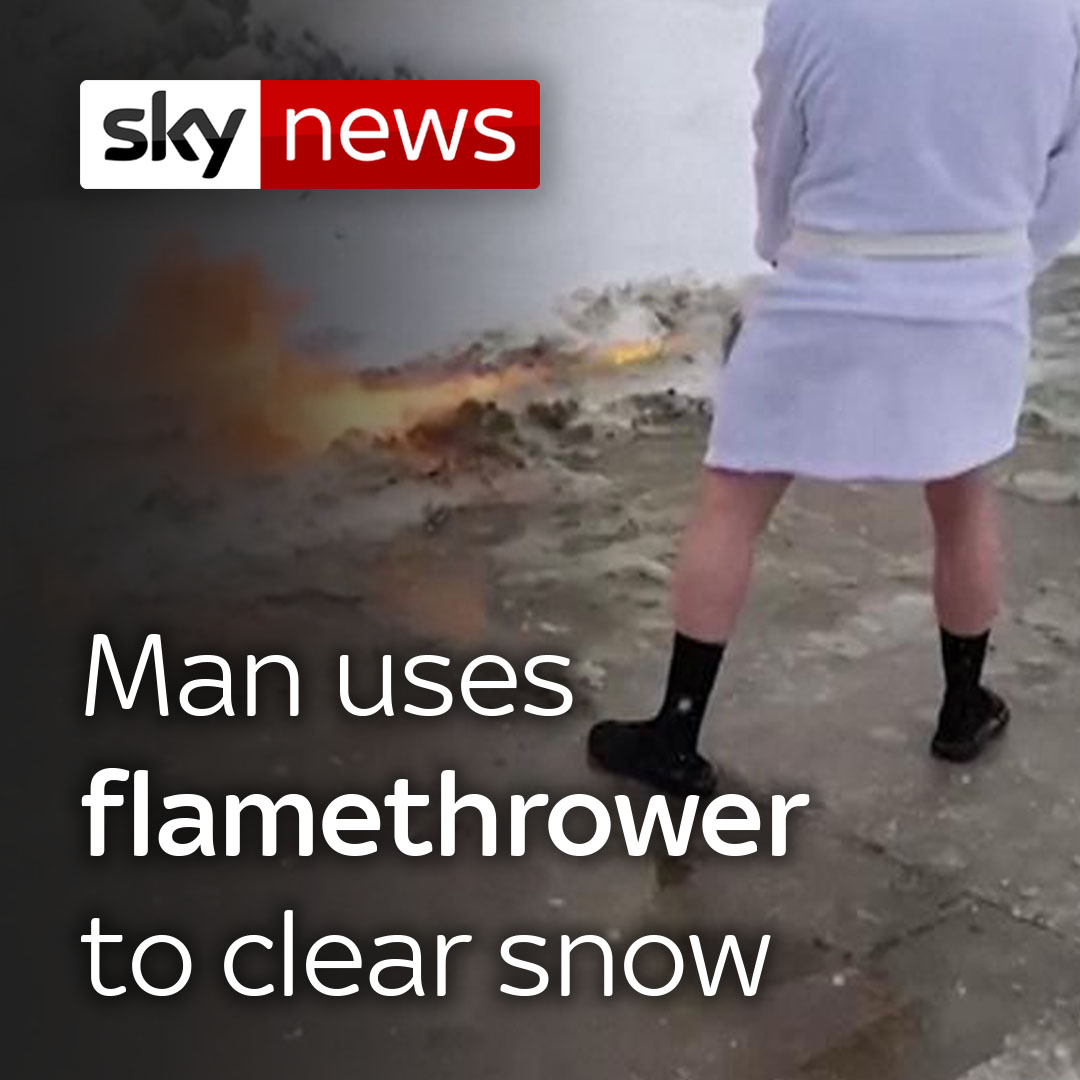 Clearing Snow With Flamethrower
