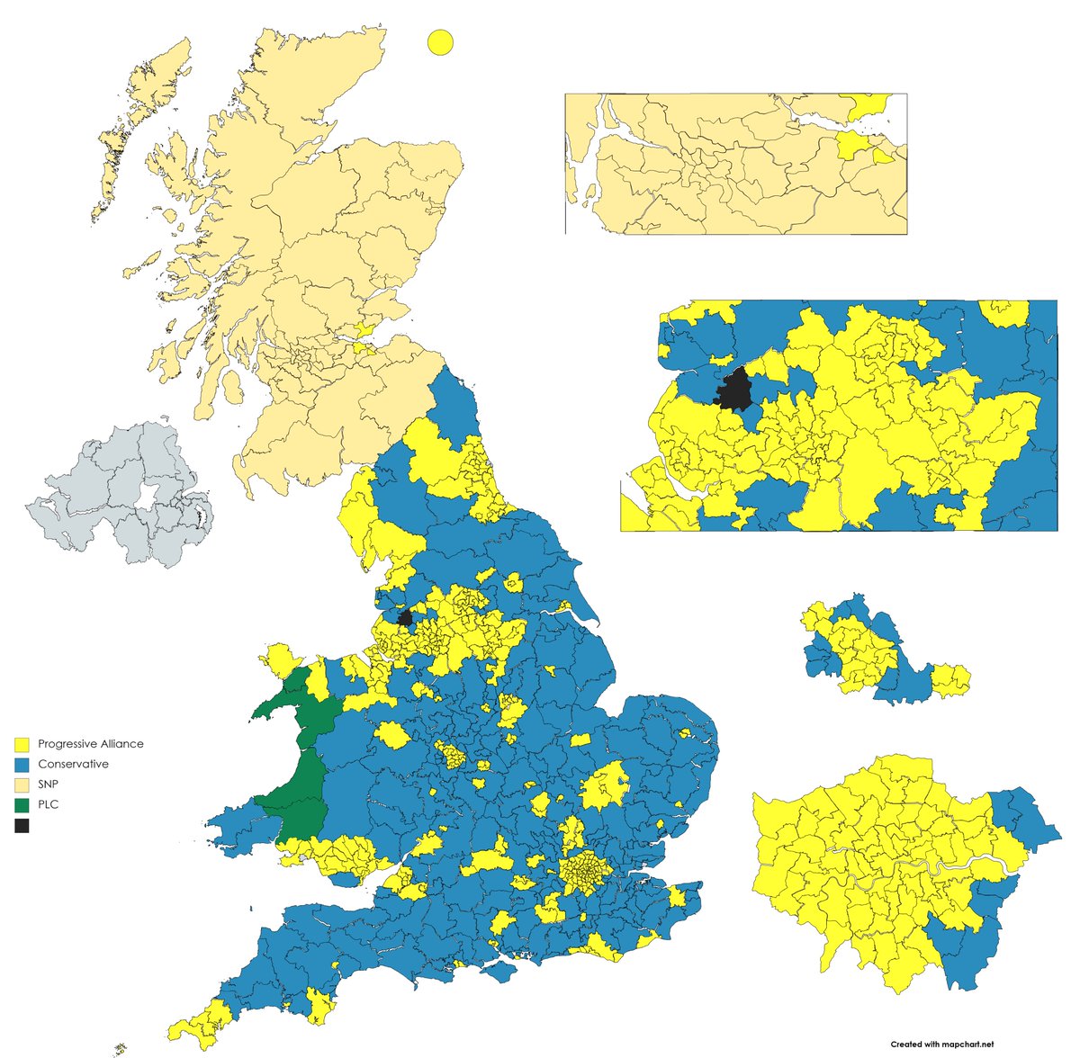 Election Maps UK on Twitter: Current Projection of how a Progressive ...