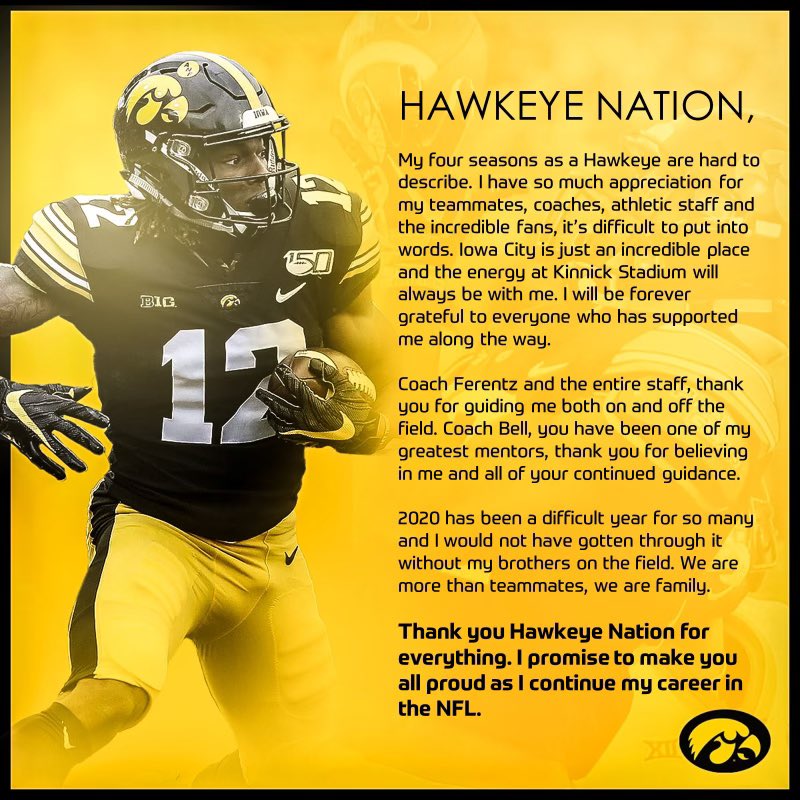Iowa WR Brandon Smith declares for the NFL draft : r/CFB