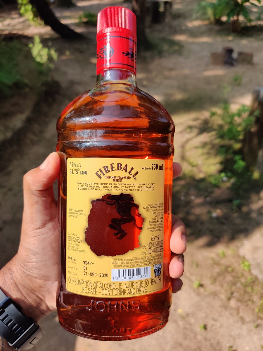 Fireball Whiskey Back Of Bottle
