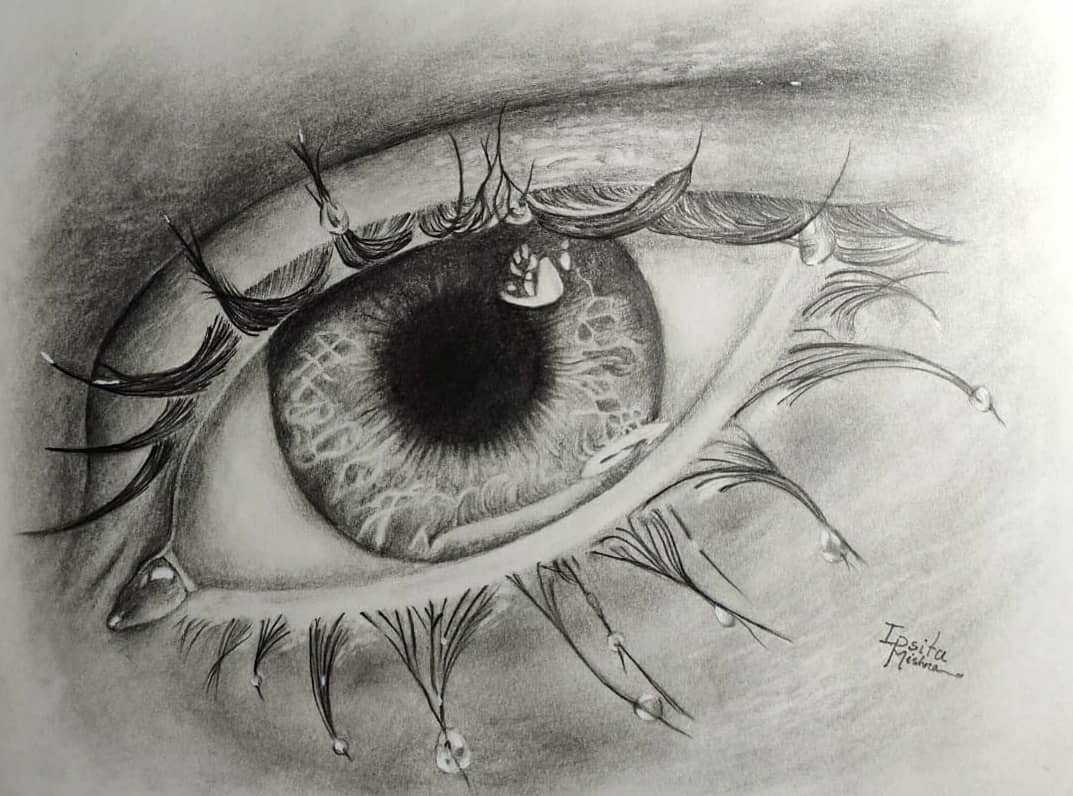 Realistic Crying Eye Drawing