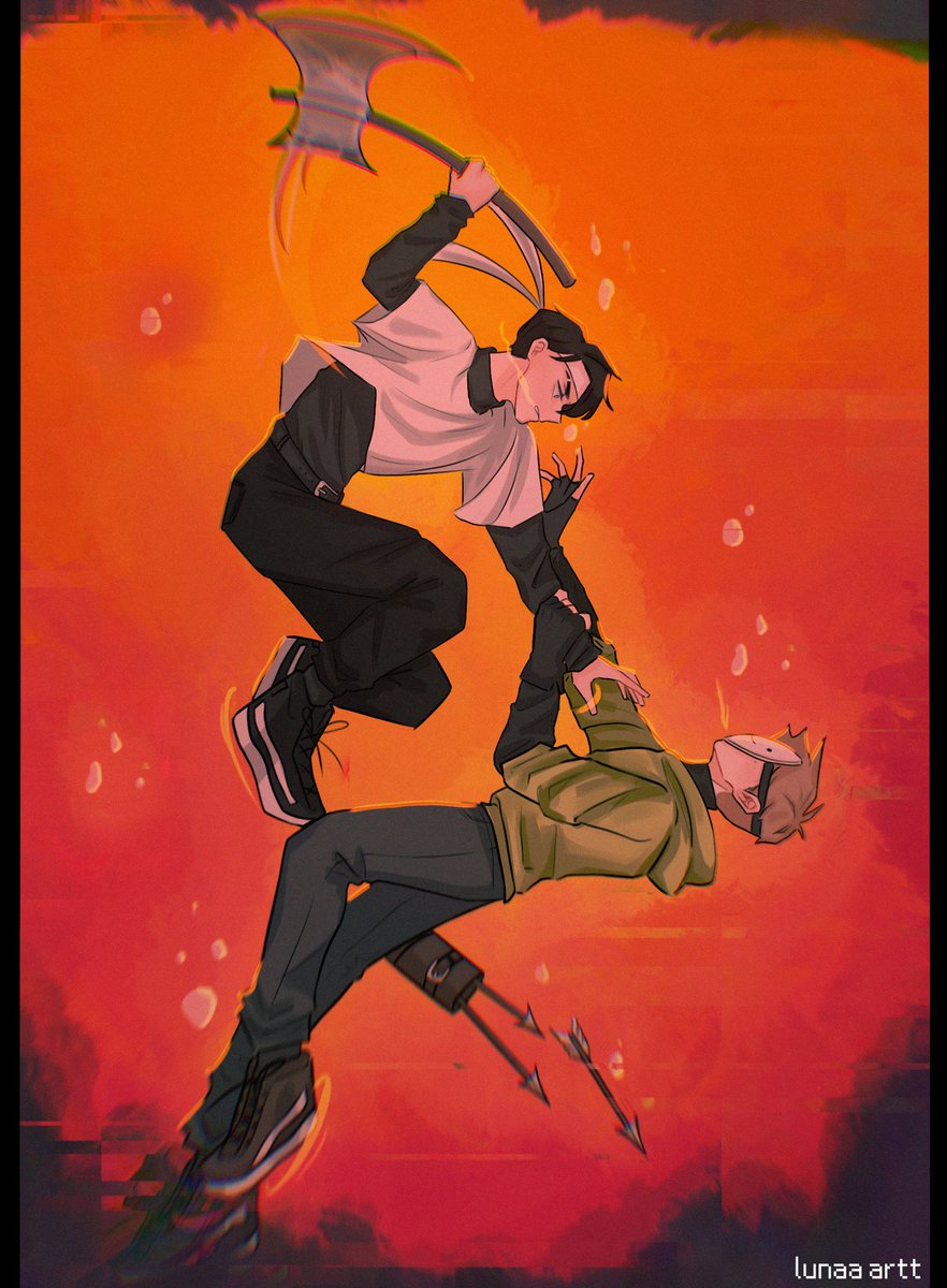 81 Sapnap And Dream Lava Fight Fanart | Benedict Shanelle