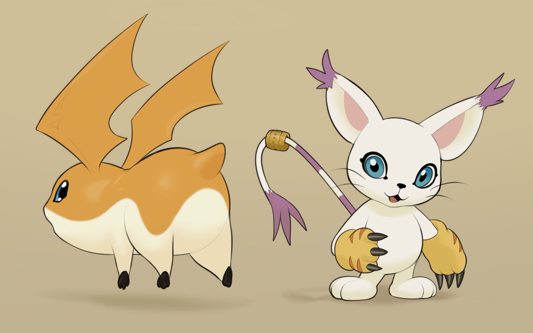 Digimon Gatomon And Patamon