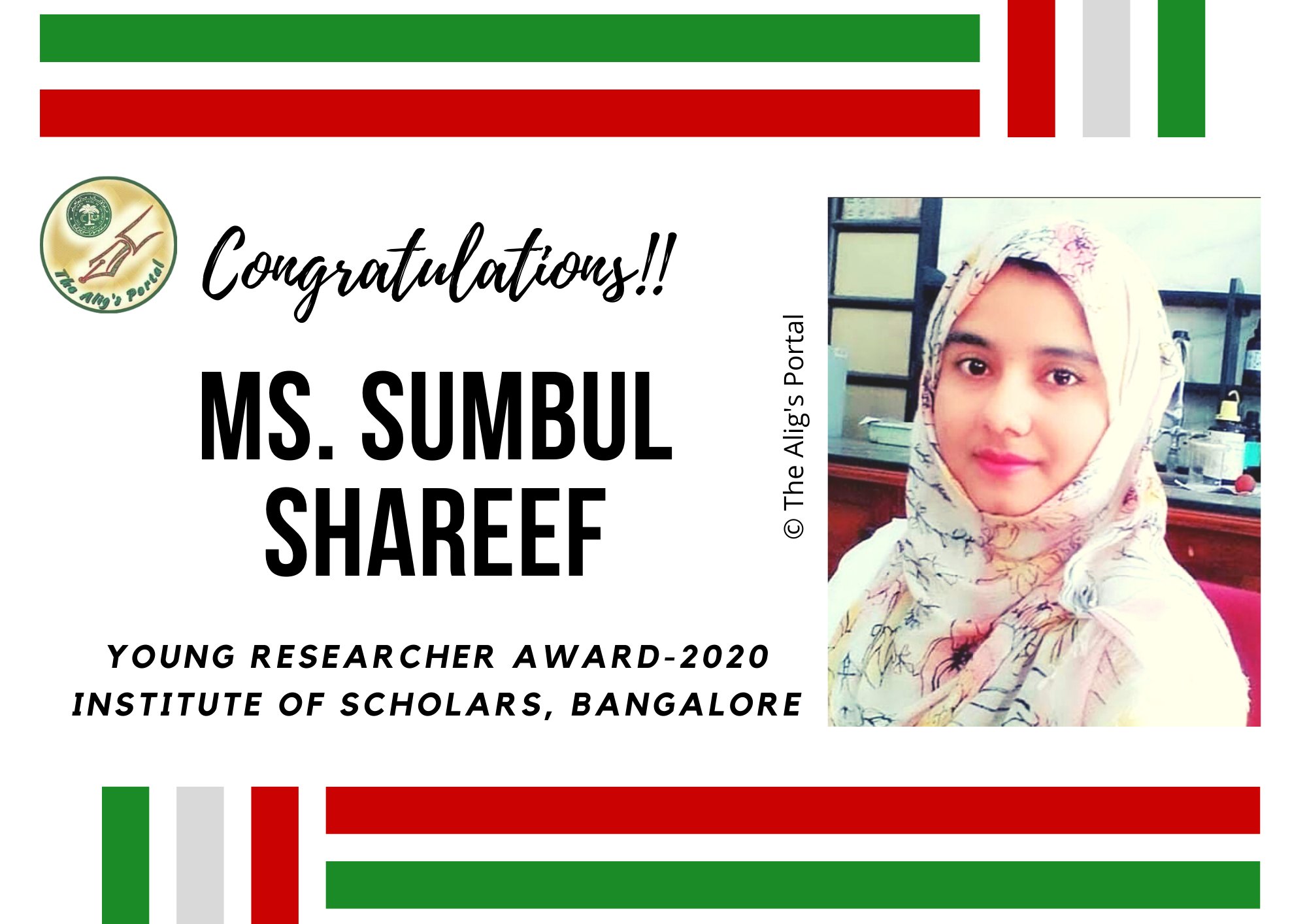 The Alig's Portal® on Twitter: "Ms_Sumbul_Shareef, Research Scholar, Depat of Chemistry, AMU has ...