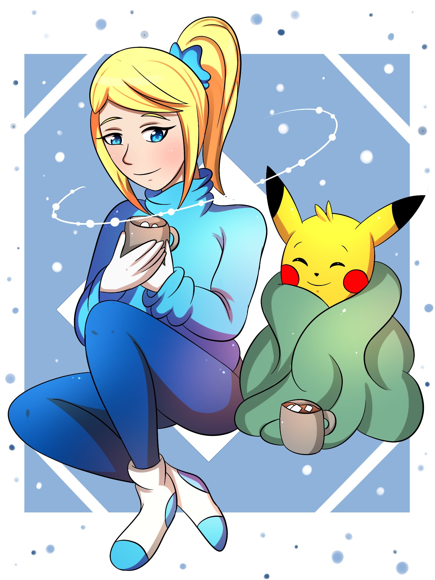 Zero Suit Samus And Pikachu