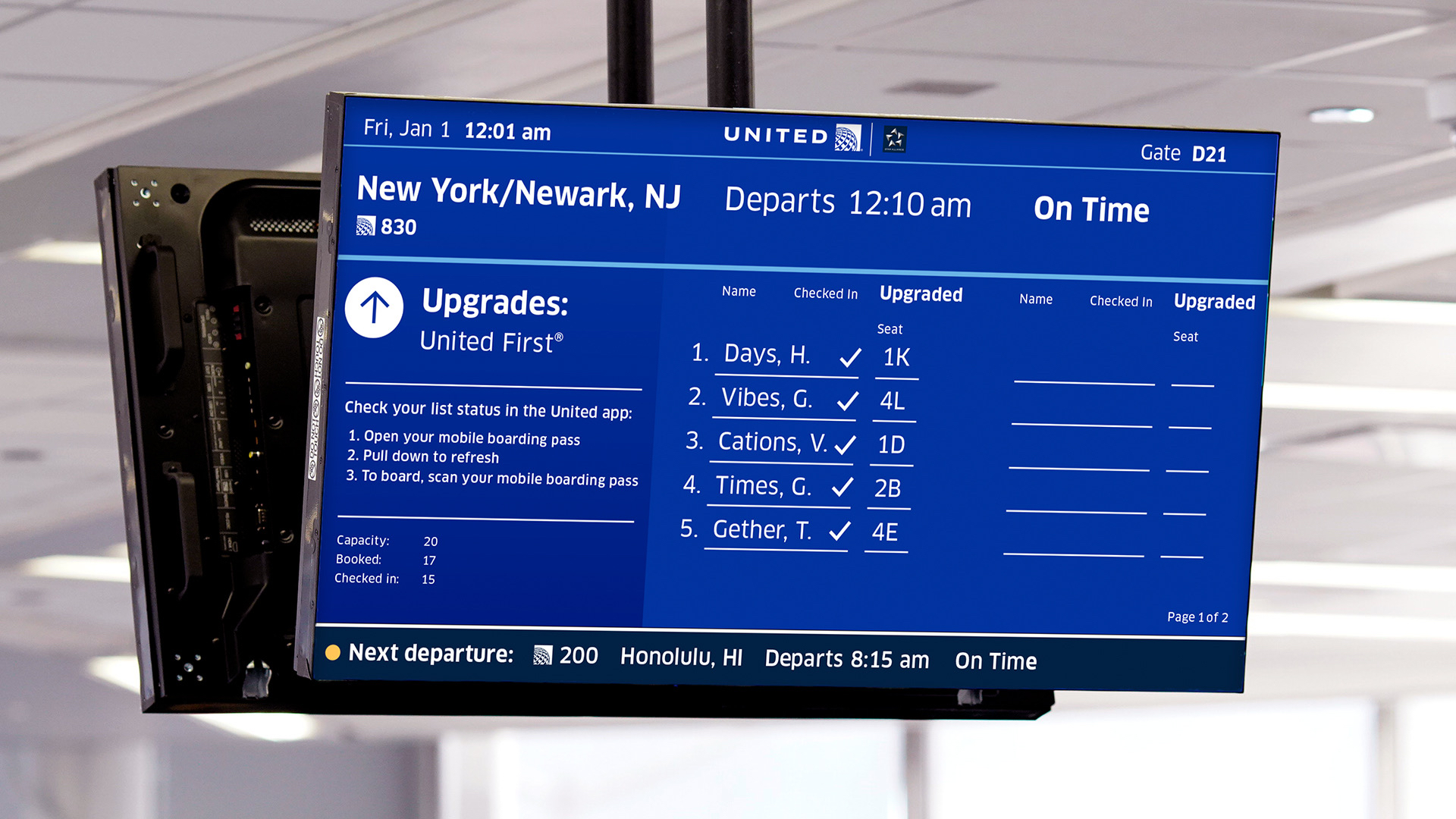 United Airlines Mobile Boarding Pass