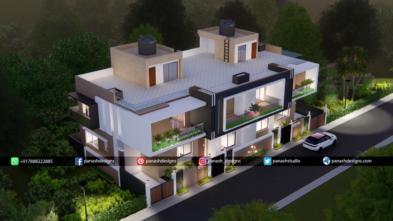 Two Storey House Design With Terrace