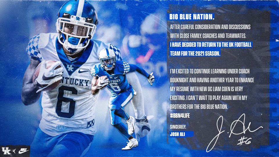 WR Josh Ali coming back next year : r/wildcats