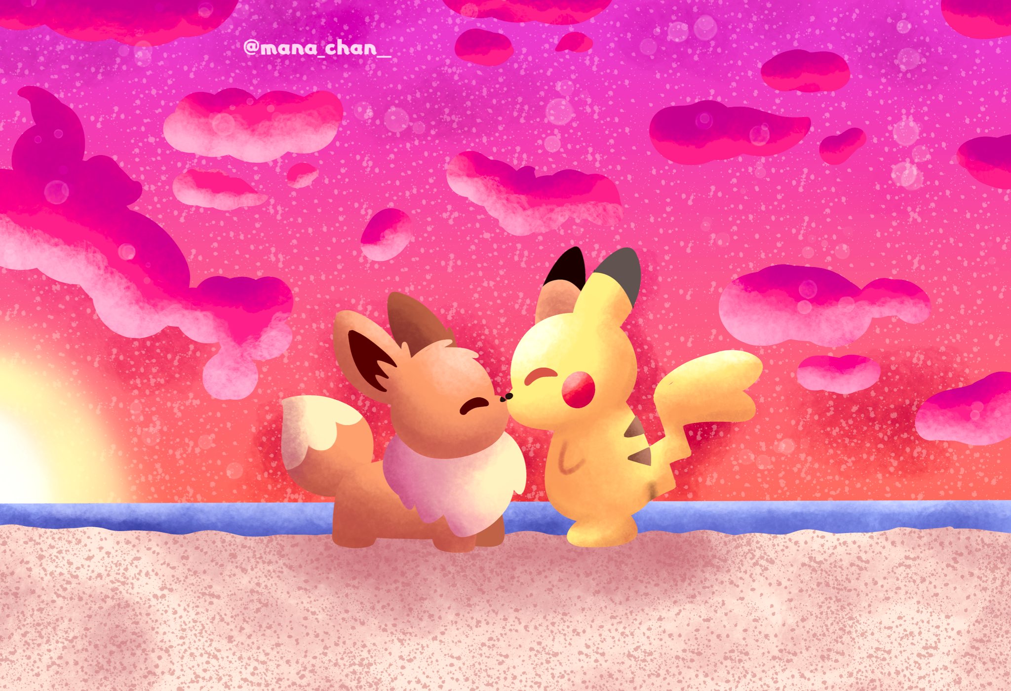 Pikachu In Love With Eevee