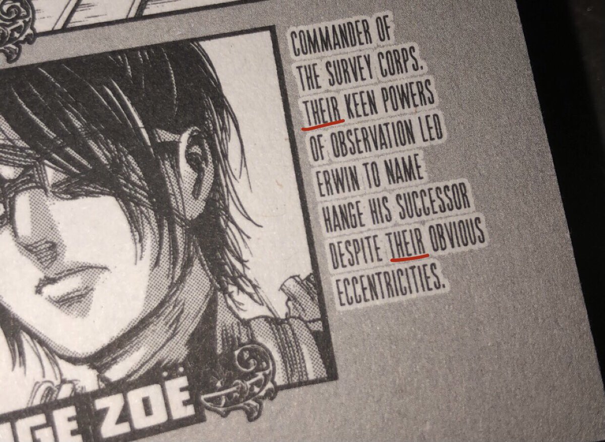 「reminder to use they/them more for hange !! 」daily non-binary hangeの漫画