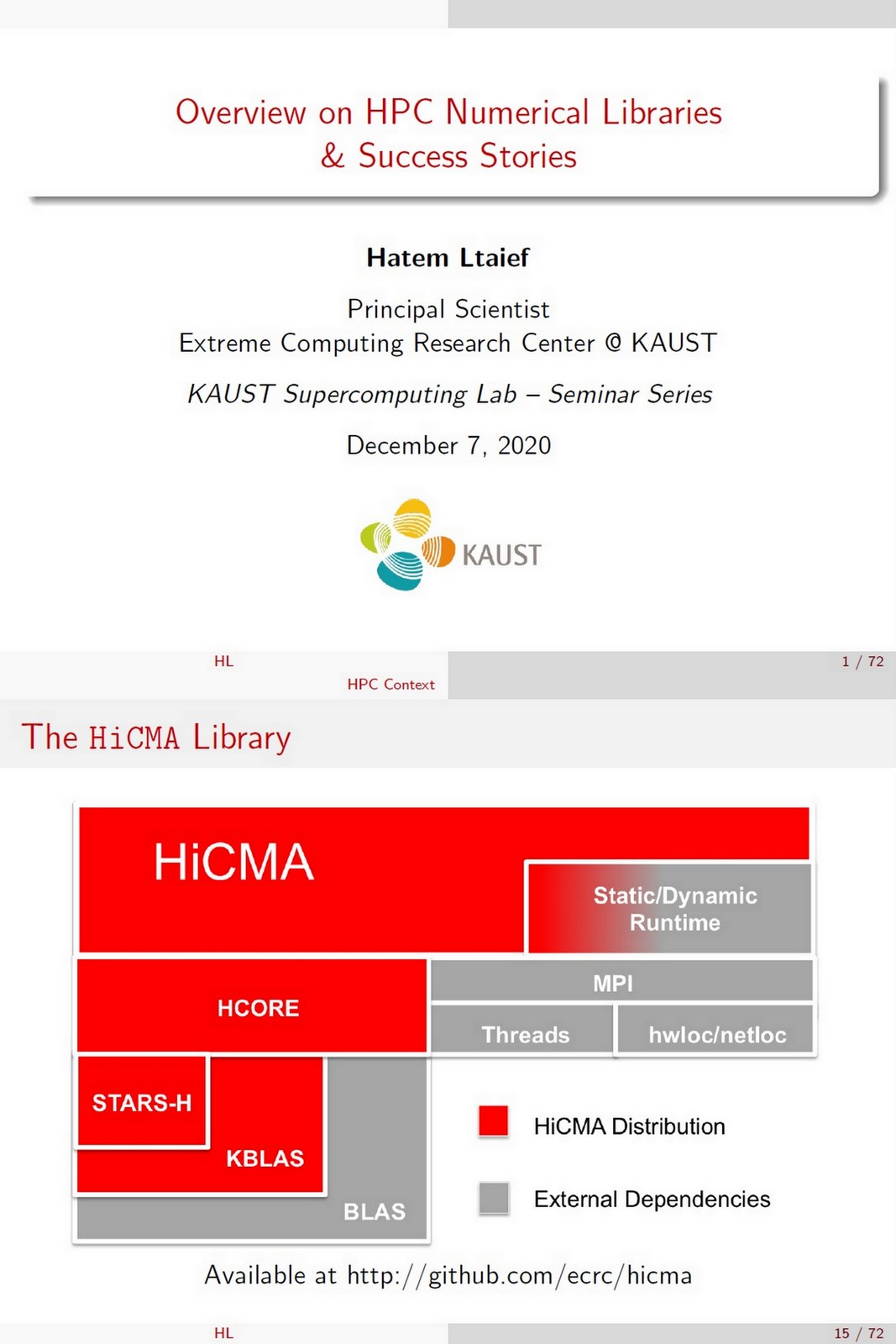 OGAWA, Tadashi on Twitter: "=> Overview on HPC Numerical Libraries & Success Stories, @KAUST_HPC ...
