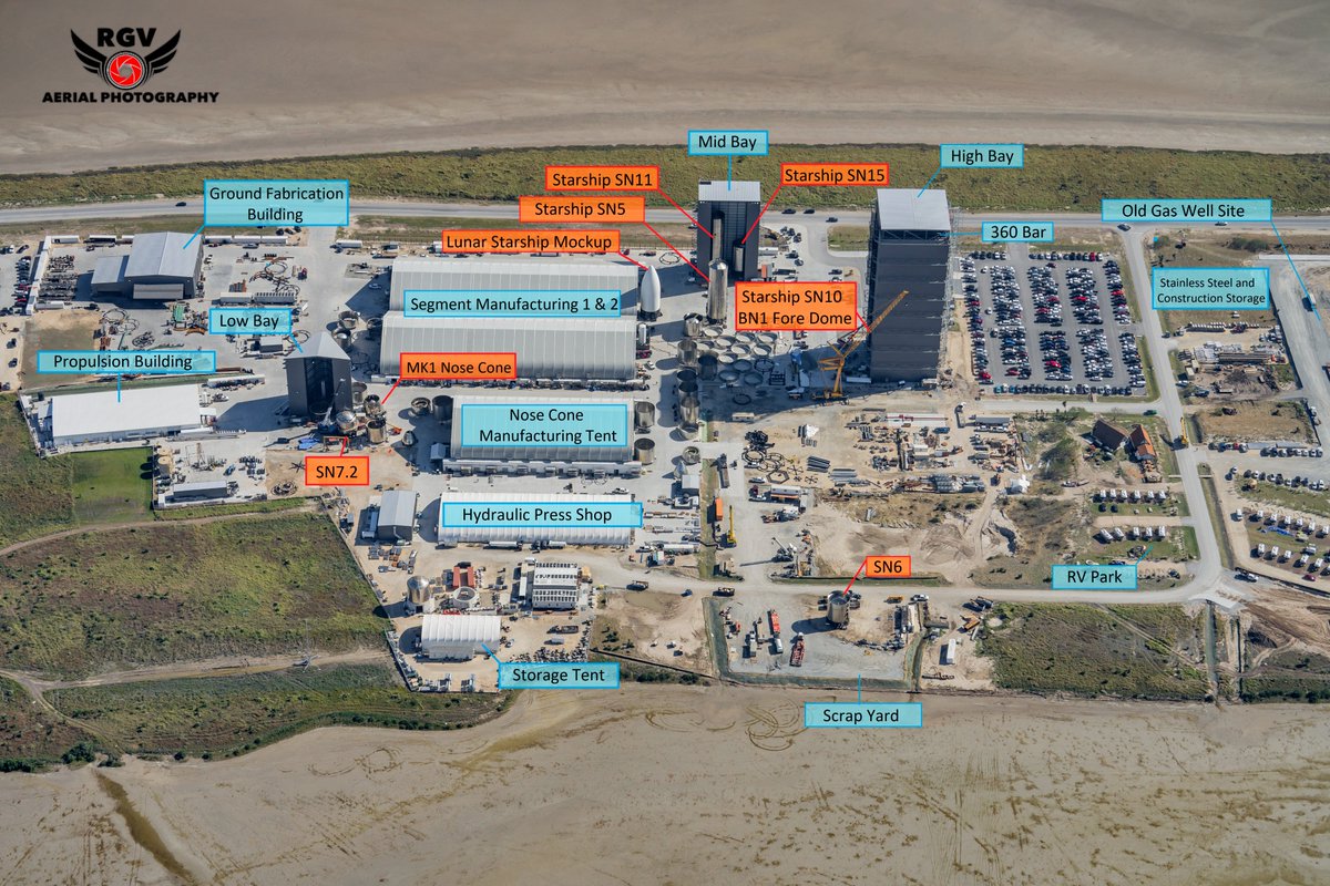 SpaceX Build Site With Labels - RGVAerialPhotography - 1/14/21 Flyover ...