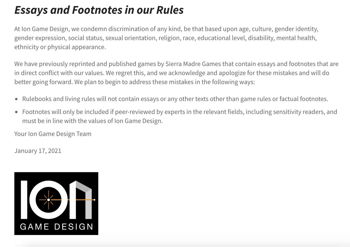 Ion Game Design's Statement on Essays & Non-Factual Footnotes (re: Phil ...