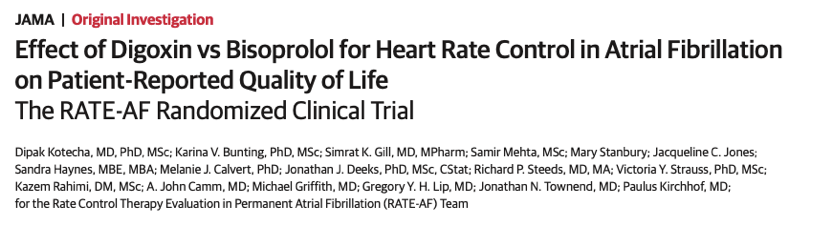 Digoxin is not dead. Effective treatment for atrial fibrillation (AF) and co-existing heart ...