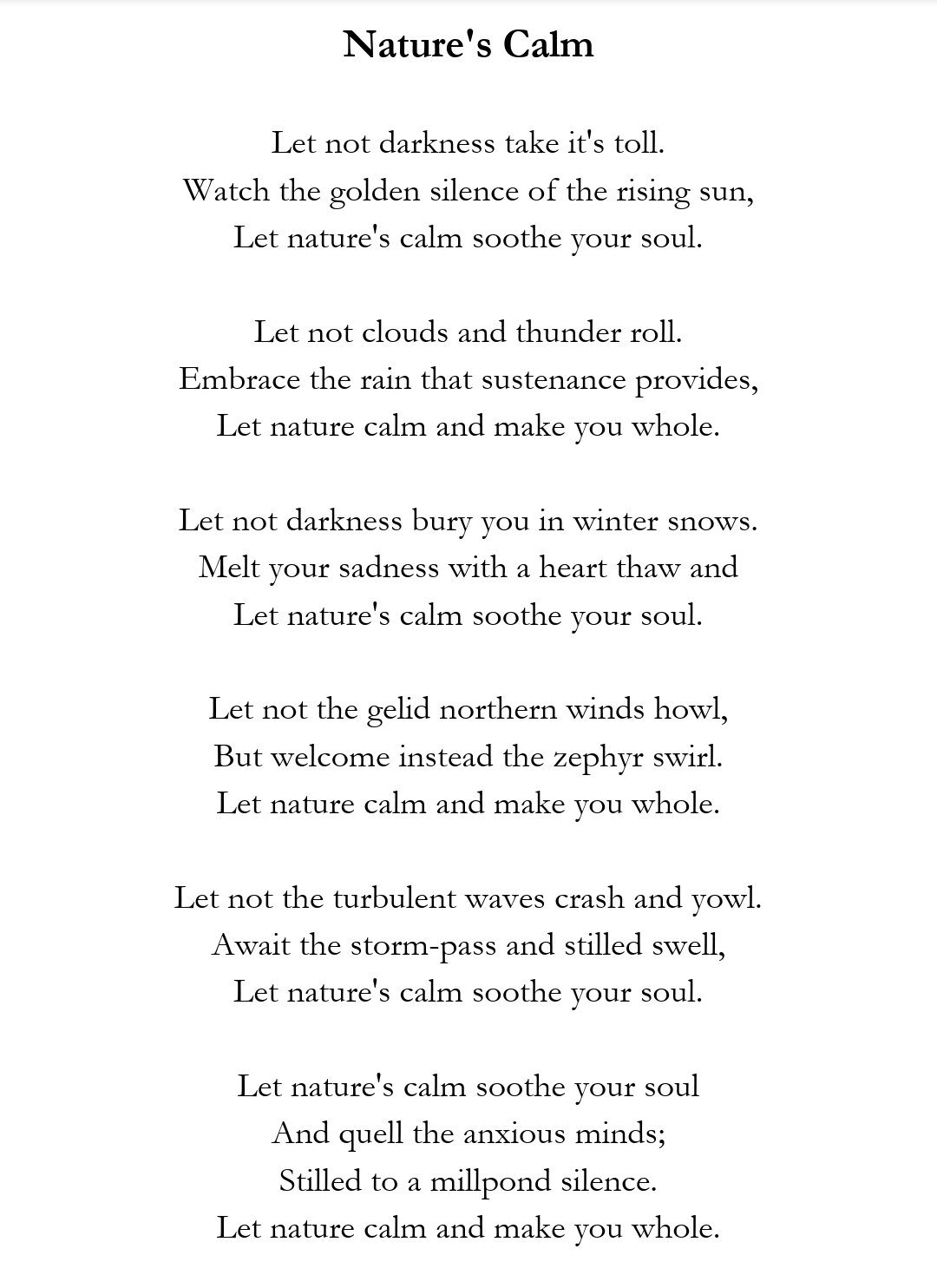 Poems About Anxiety