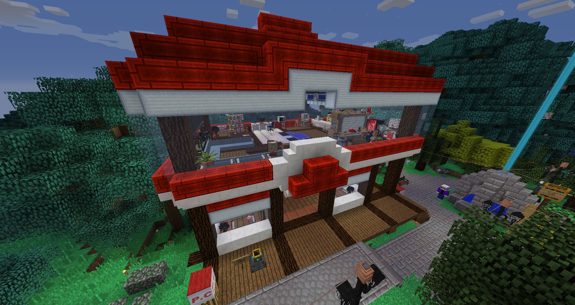 Minecraft Builds Pokemon Center Cobblemon Additions Gallery