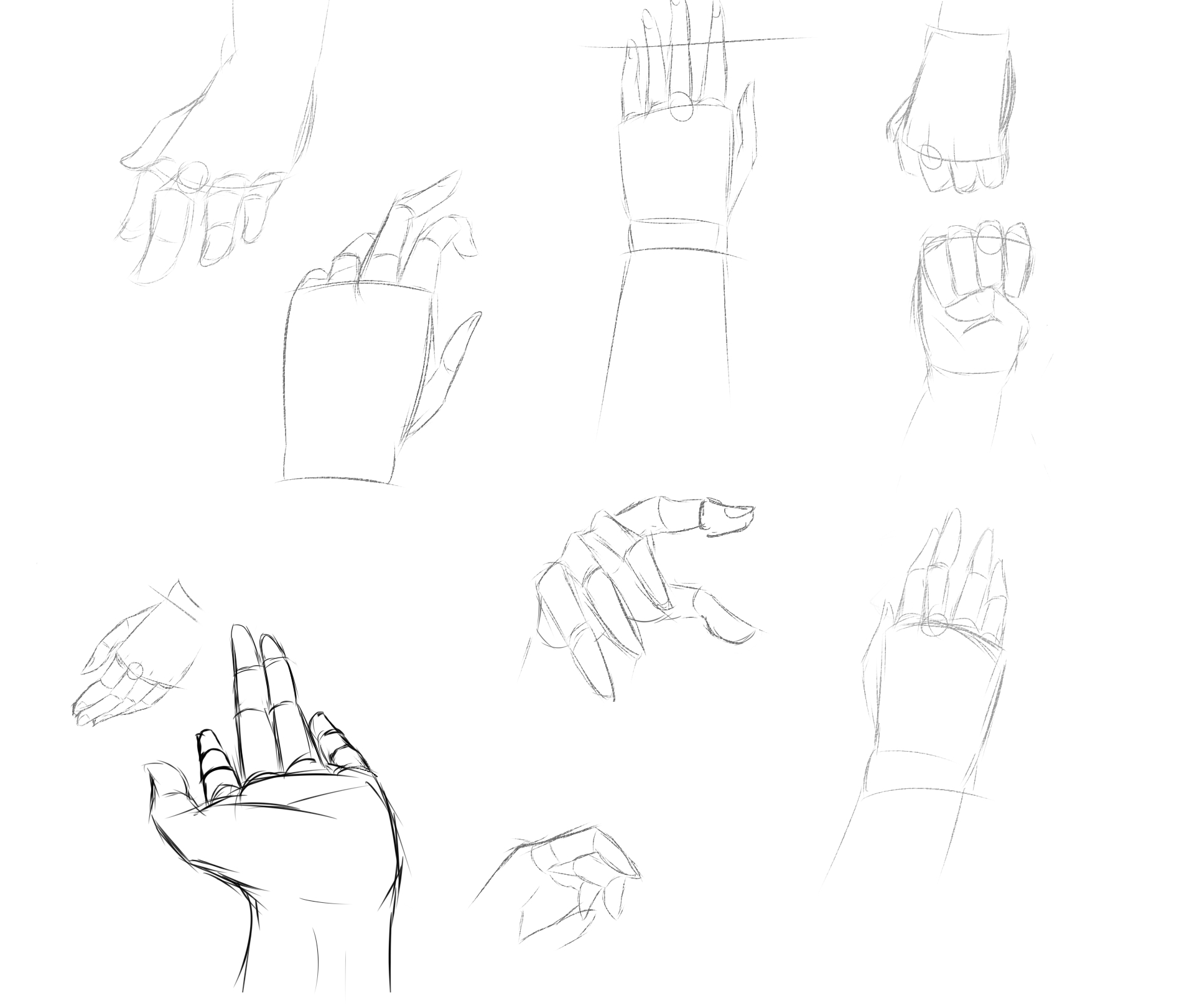 Anime Girl Hand Sketch