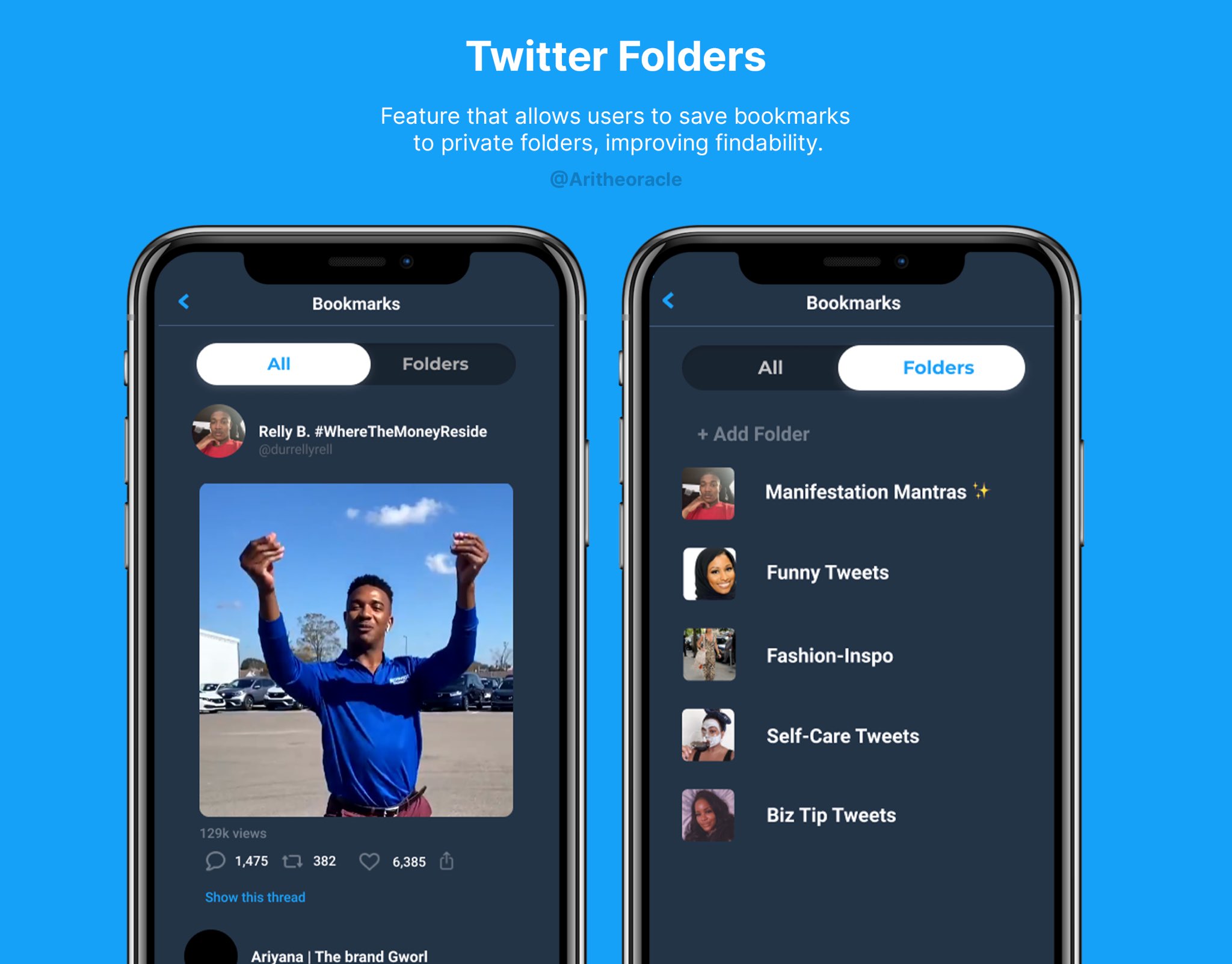 🌹👩🏽‍💻 on Twitter: "Day 7/100 ....I created a @Twitter bookmark folder concept - where you can ...