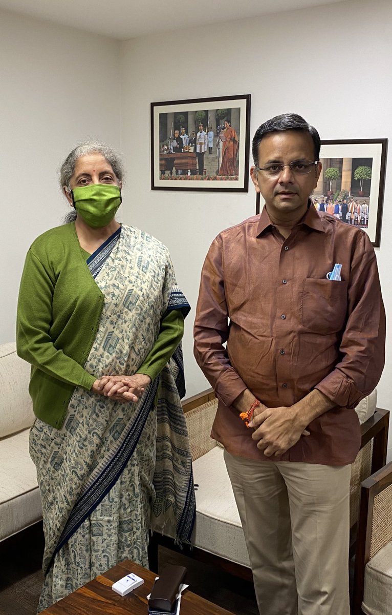 K.T.Raghavan on Twitter: "Met Hon’ble union finance minister Smt.Nirmala sitharaman ji today....…