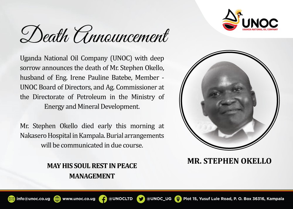 UNOC on Twitter: "We regret to announce the death of Mr. Stephen Okello, husband to our Board ...
