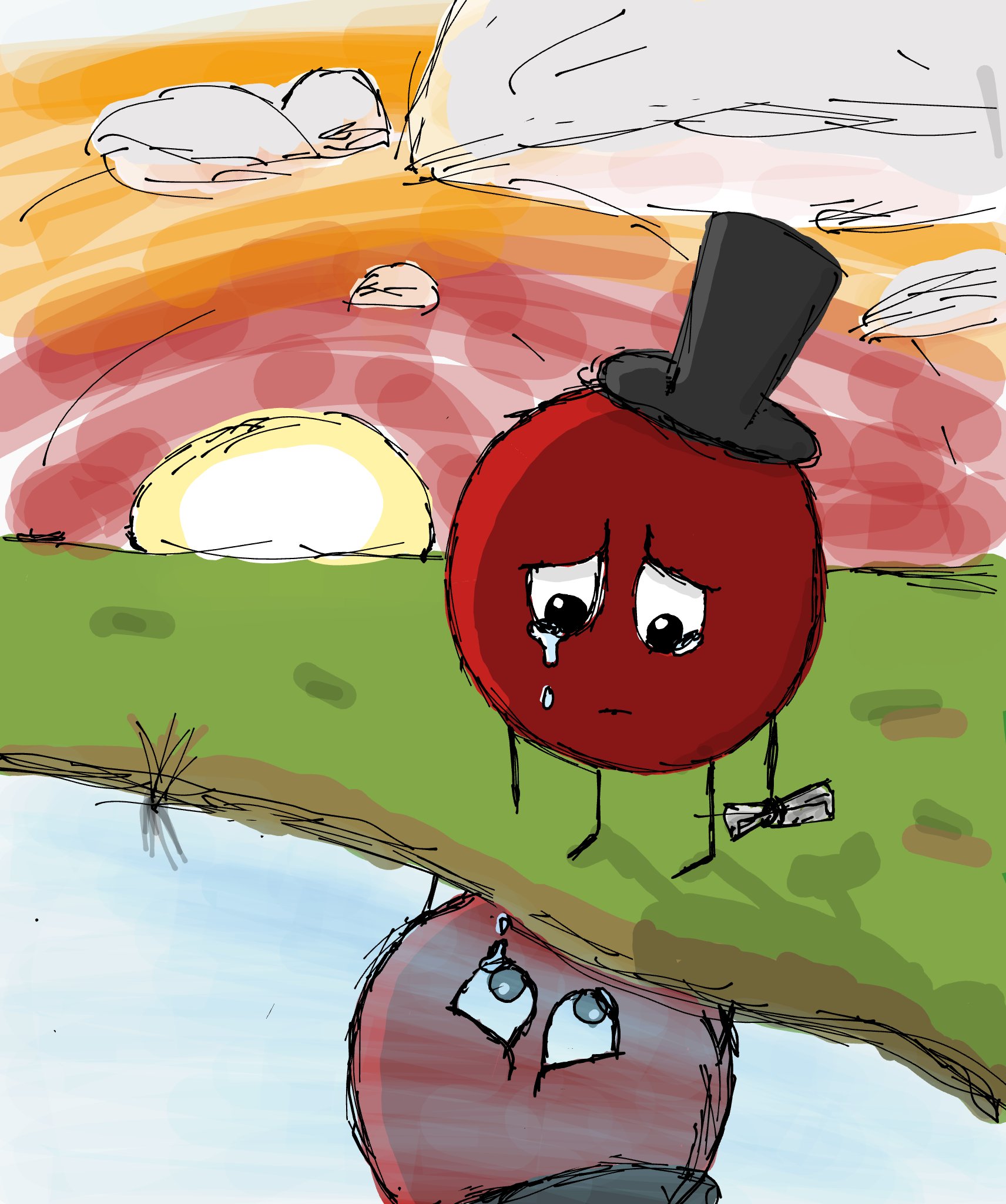 Sad Red Blood Cell Cartoon