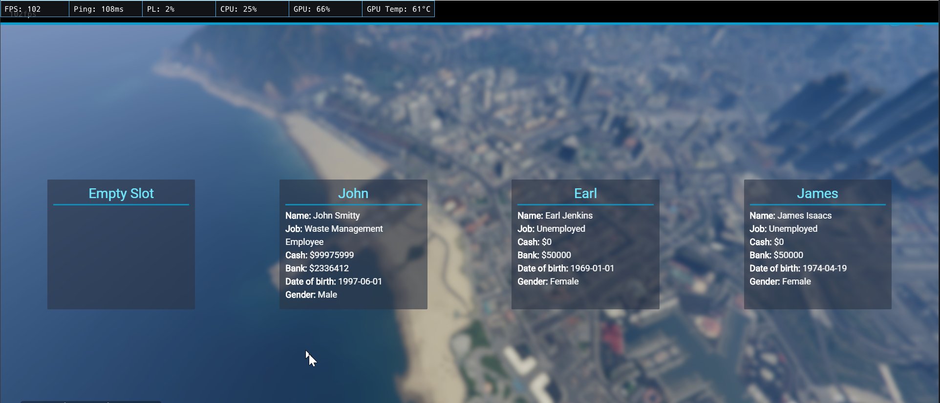 Multi Character Esx Script ESX Multicharacter +İdentity +Loading