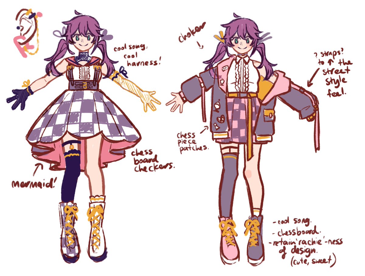 「Here's the small design sheet for Rachie」|peedee(ピディ)のイラスト