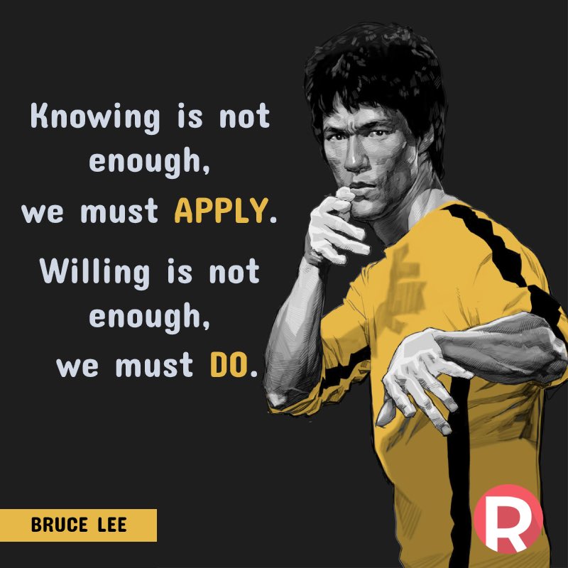Bruce Lee Poster Knowing Is Not Enough