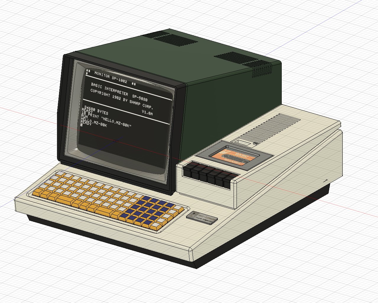 シノラボ on Twitter: "ミニチュアMZ-80K2/K2E完成 ホストからのコマンドで描画できるようになったのでまずは一区切り しかし文字が小さすぎて 年寄りの肉眼ではもう読めません ...