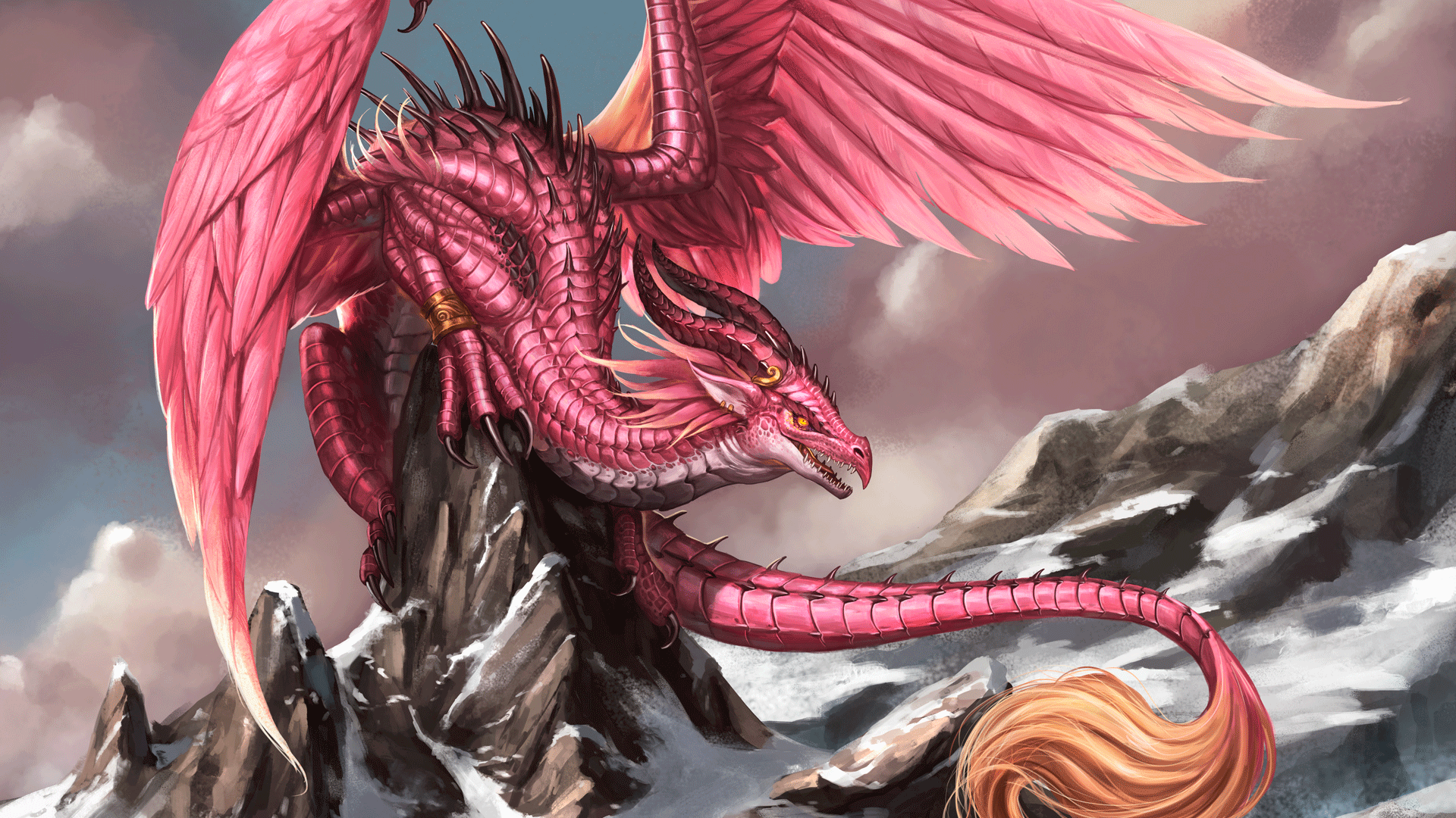 Pink Dragons Wallpaper