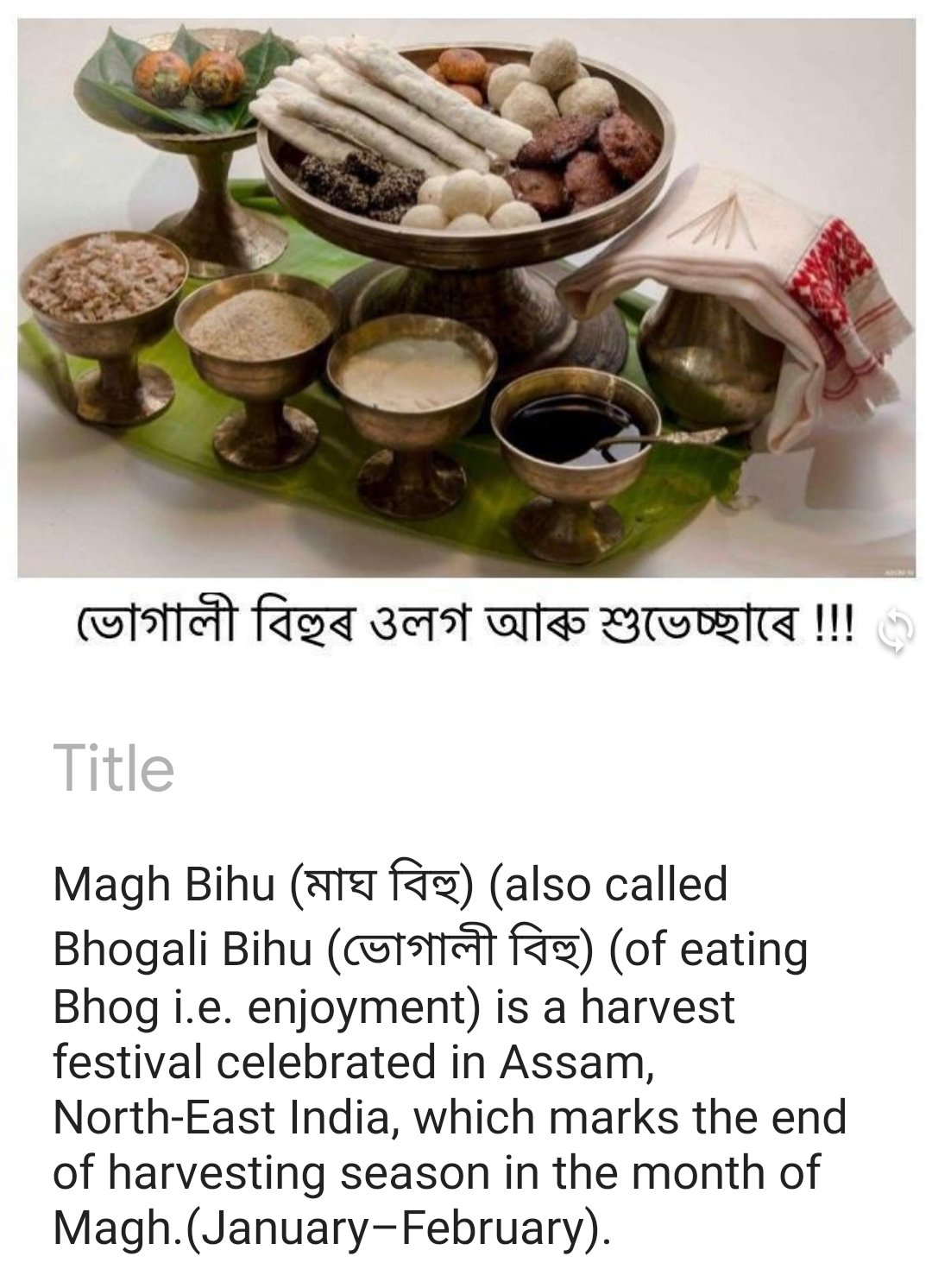 Magh Bihu Festival
