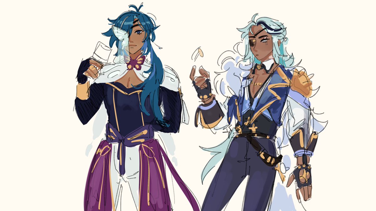 「idris and kaeya outfit swap 」|emm 🐇 cf16 E-08のイラスト